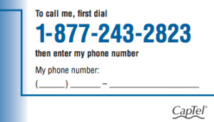 CapTel Call-Me Cards - For CapTel 800 & 840 users only
