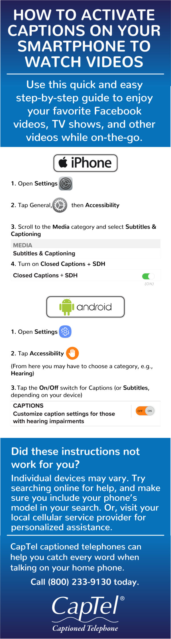 How To Turn On Captions On Your Smartphone To Stream Videos Infographic how-to-turn-on-captions-on-your-smartphone-to-stream-videos-infographic